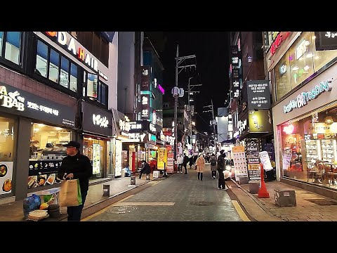 Walking from Isu Station Intersection to Food Alley | Seoul | Walking ...