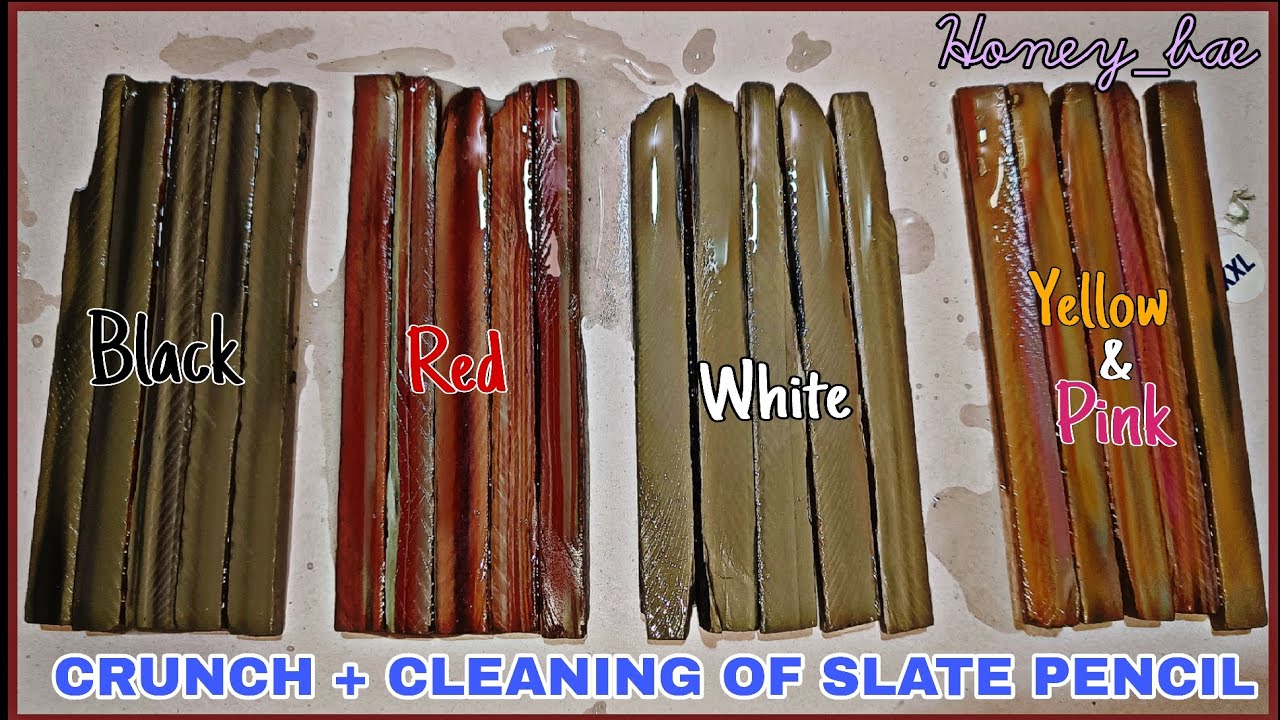 💫CRUNCH + CLEANING OF SLATE PENCIL💫 - YouTube