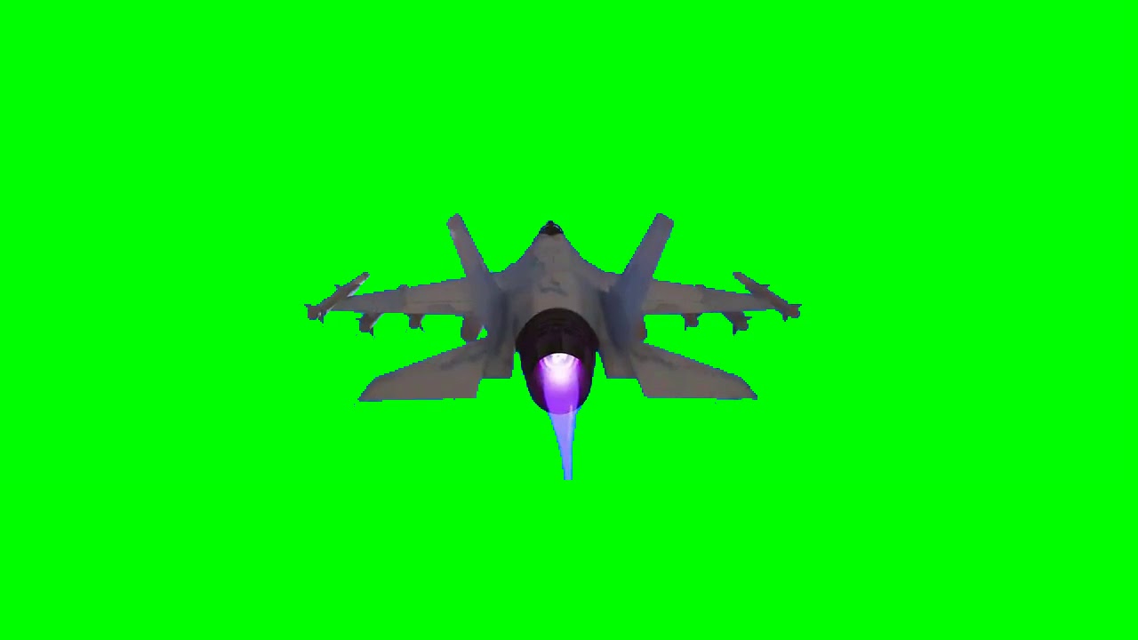 Jet plane flying green screen - YouTube