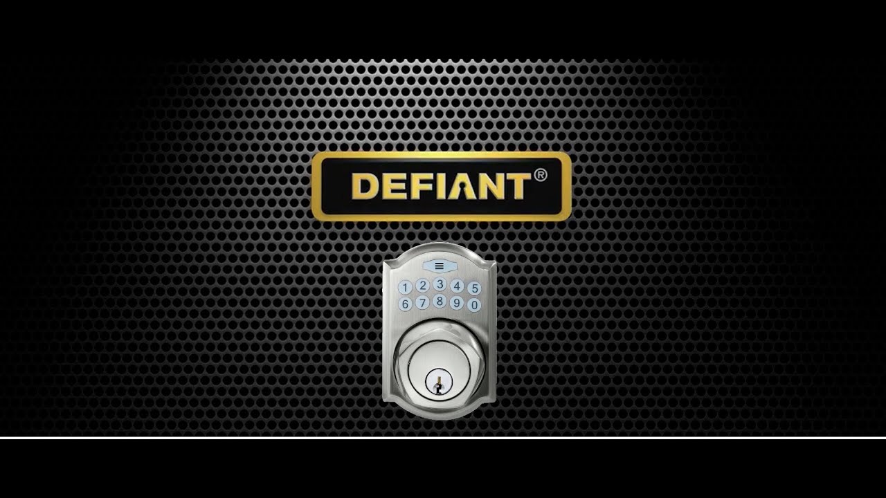 Defiant Spin to Lock Electronic Deadbolt Installation Video - YouTube