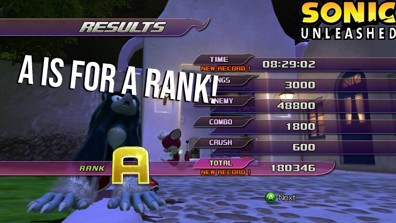 A IS FOR A RANK! - SONIC UNLEASHED DLC STAGES! - YouTube