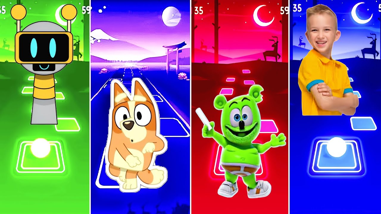 Incredibox Sprunki 🆚 Bluey Bingo 🆚 Gummy Bear 🆚 Blippi - Tiles Hop Edm ...