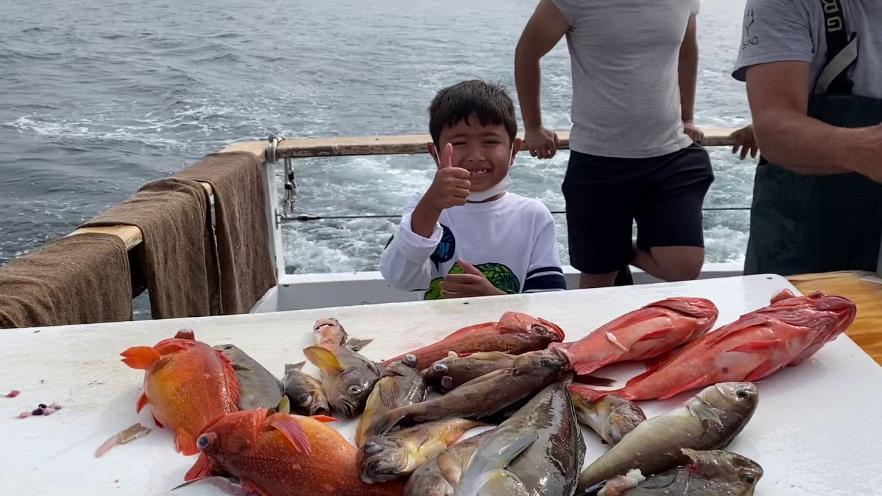 A happy fisherman on the Chubasco II, Oceanside CA, charter boat. - YouTube