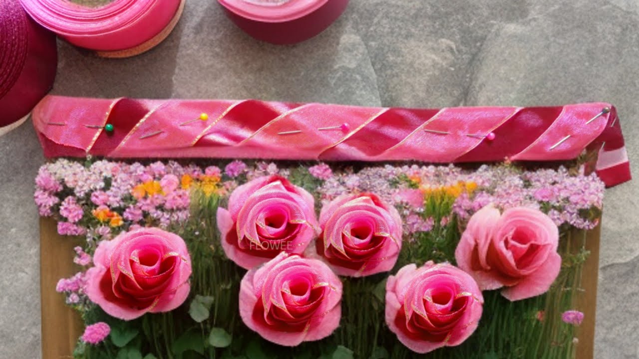 Whole Ribbon Rose - Ribbon Flowers - How to make an easy ribbon rose ...