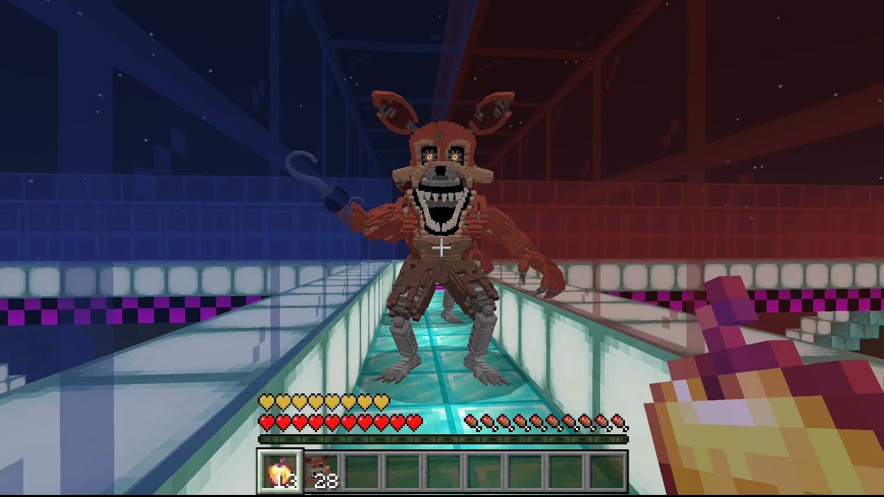 No Escape from Nightmare Foxy FNAF 4 Mod in Maze Minecraft PE/BETA ...