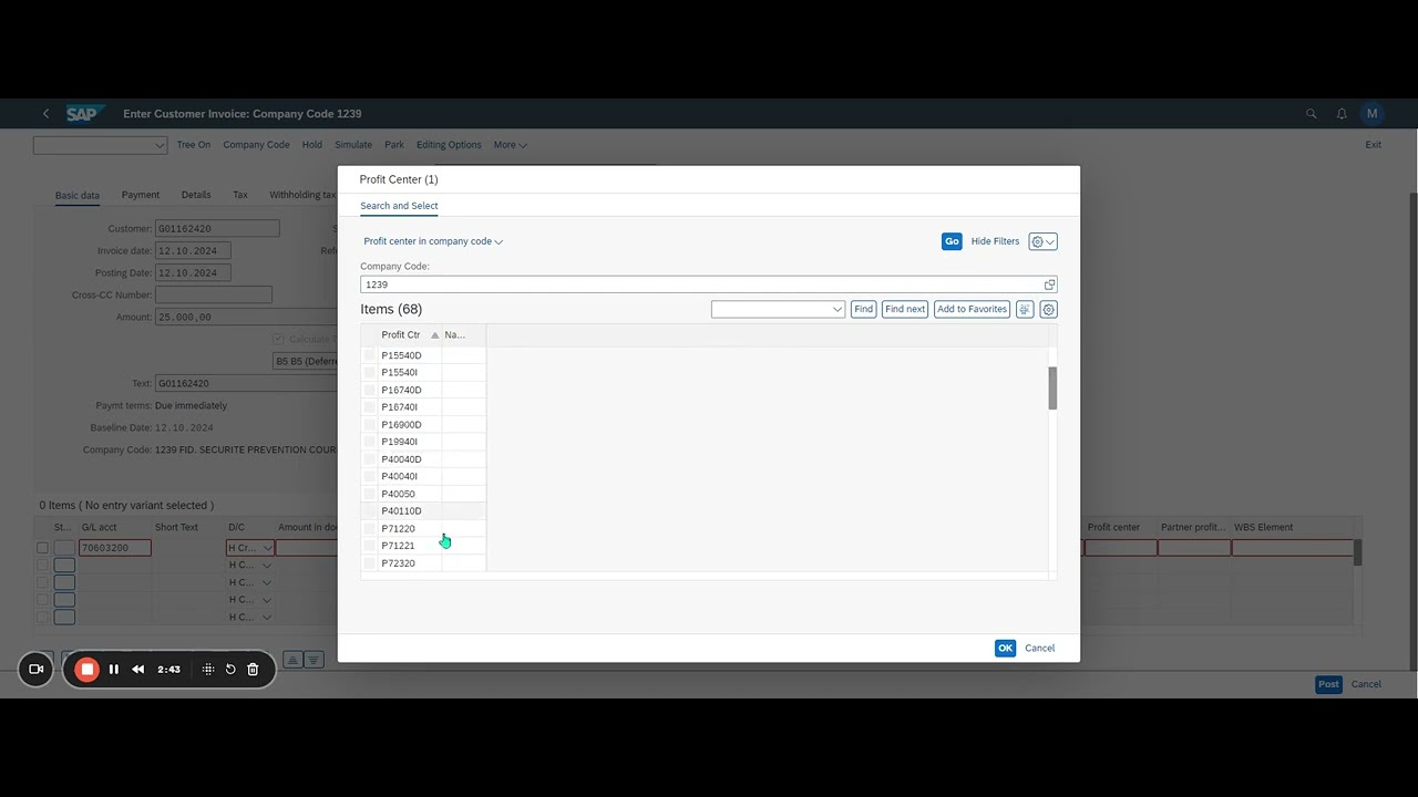 Create outgoing invoices FB70 SAP FIORI - YouTube