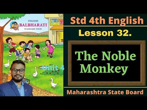 Lesson 32 The Noble Monkey English Balbharati Student point academy ...
