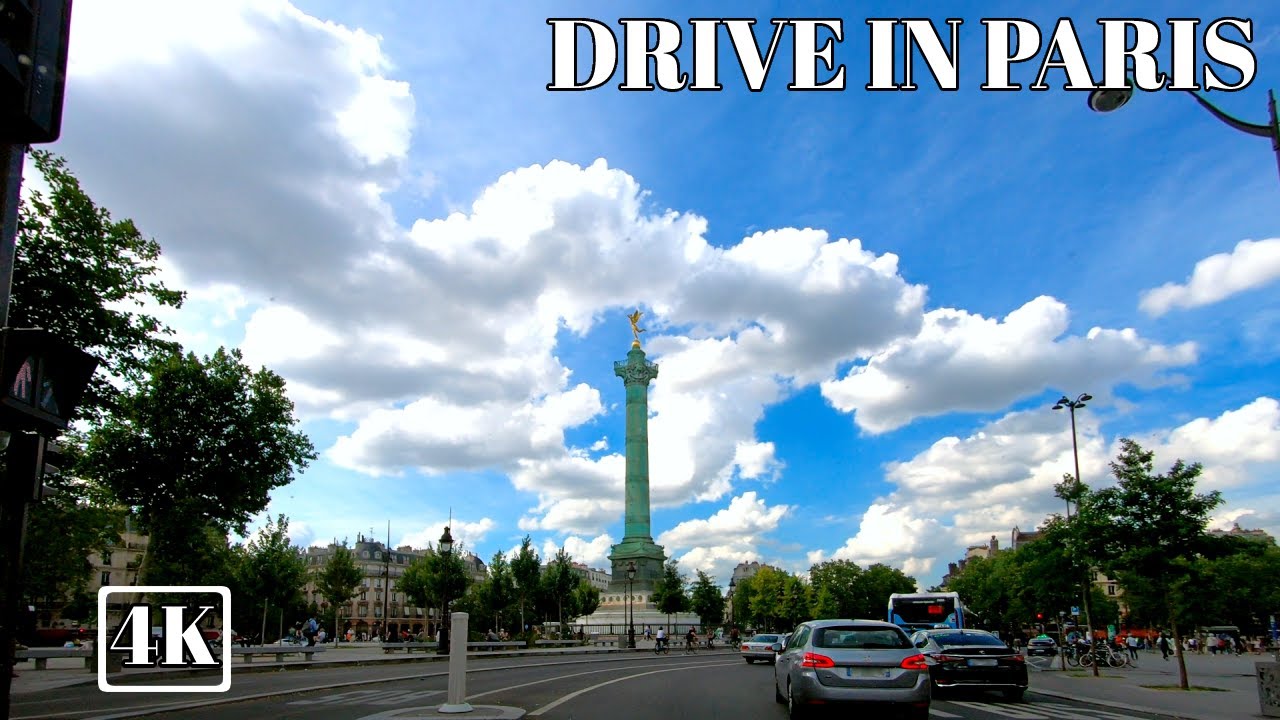 Drive in Paris 4k. Sunny afternoon and relaxing music. - YouTube