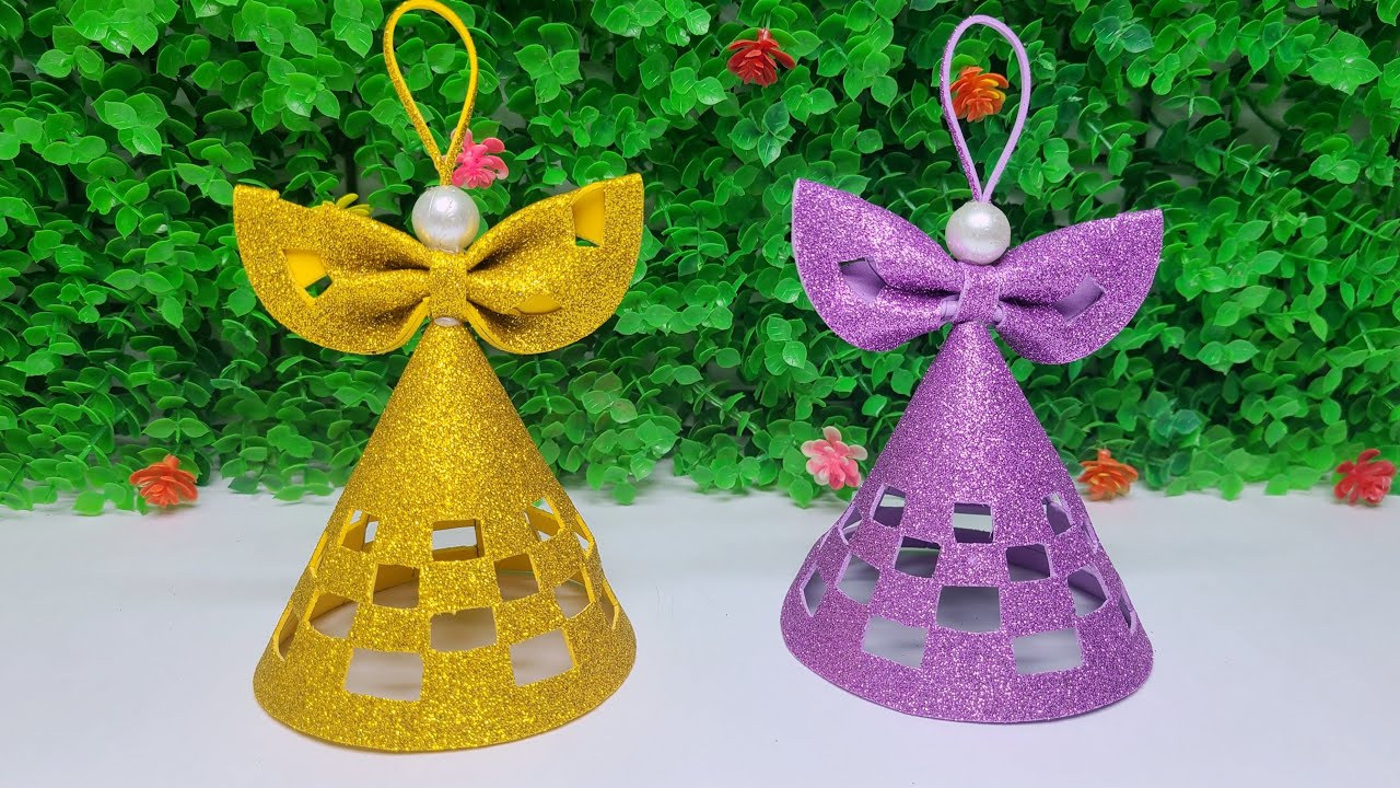 Angel Making😇How to make Angel with Glitter Foam🎄DIY Christmas Angels ...