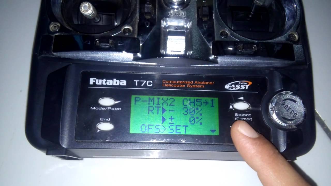 Mixagem flaperon + aileron+ profundor no Futaba 7c - YouTube
