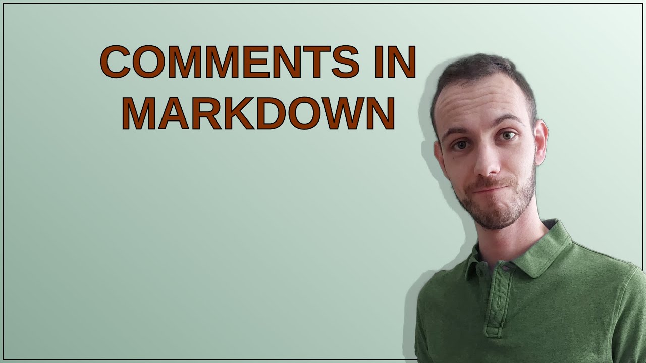 Comments in Markdown - YouTube