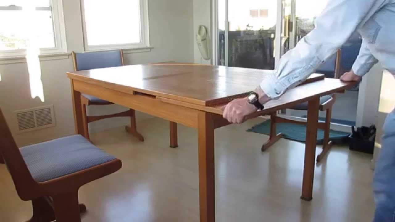 Kitchen table leaves open and close - YouTube