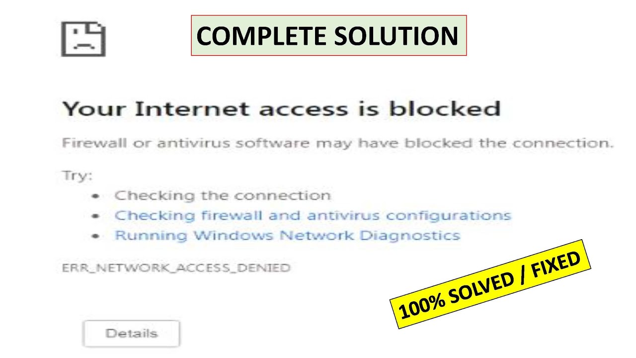 Your Internet Access is Blocked problem solved in windows PC & Laptop ...