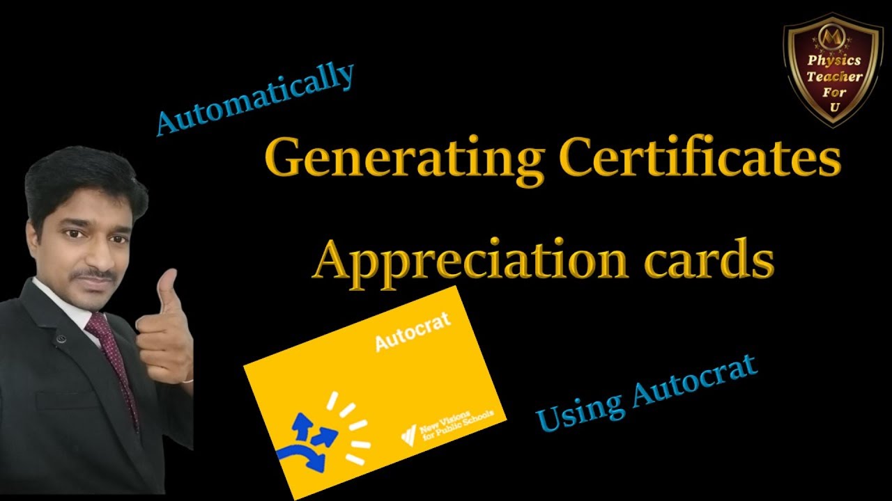 Generating Certificates automatically using autocrat extension - YouTube