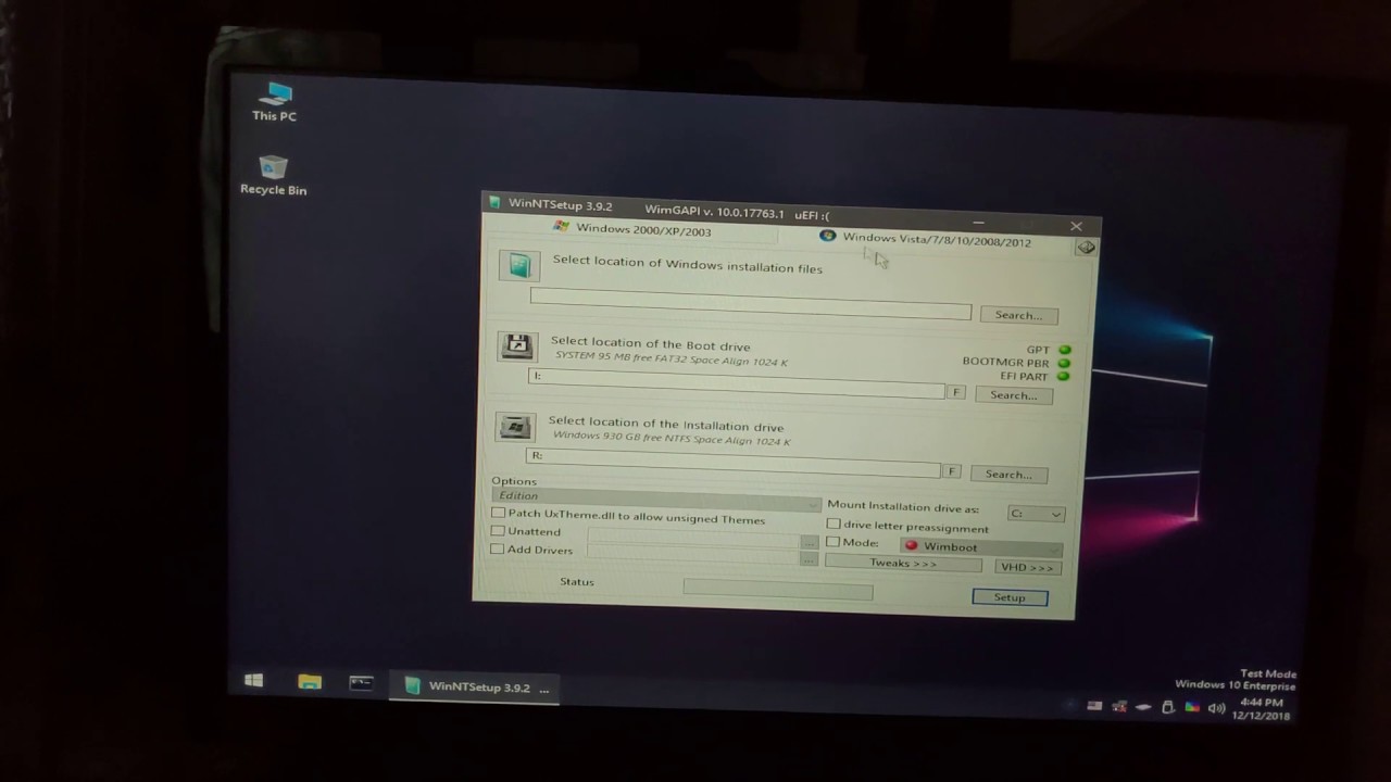 How to Install Windows 10 RS5 With Bob Omb’s Modified Win10PEx64 - YouTube