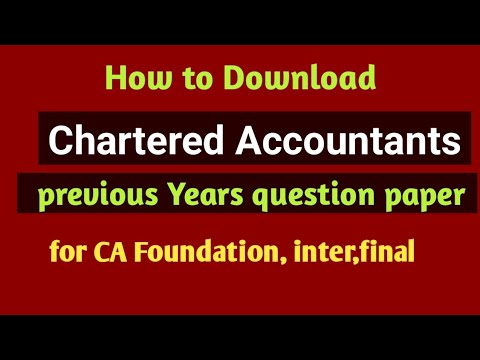 How to Download CA previous year question papers | How to Download ICAI ...