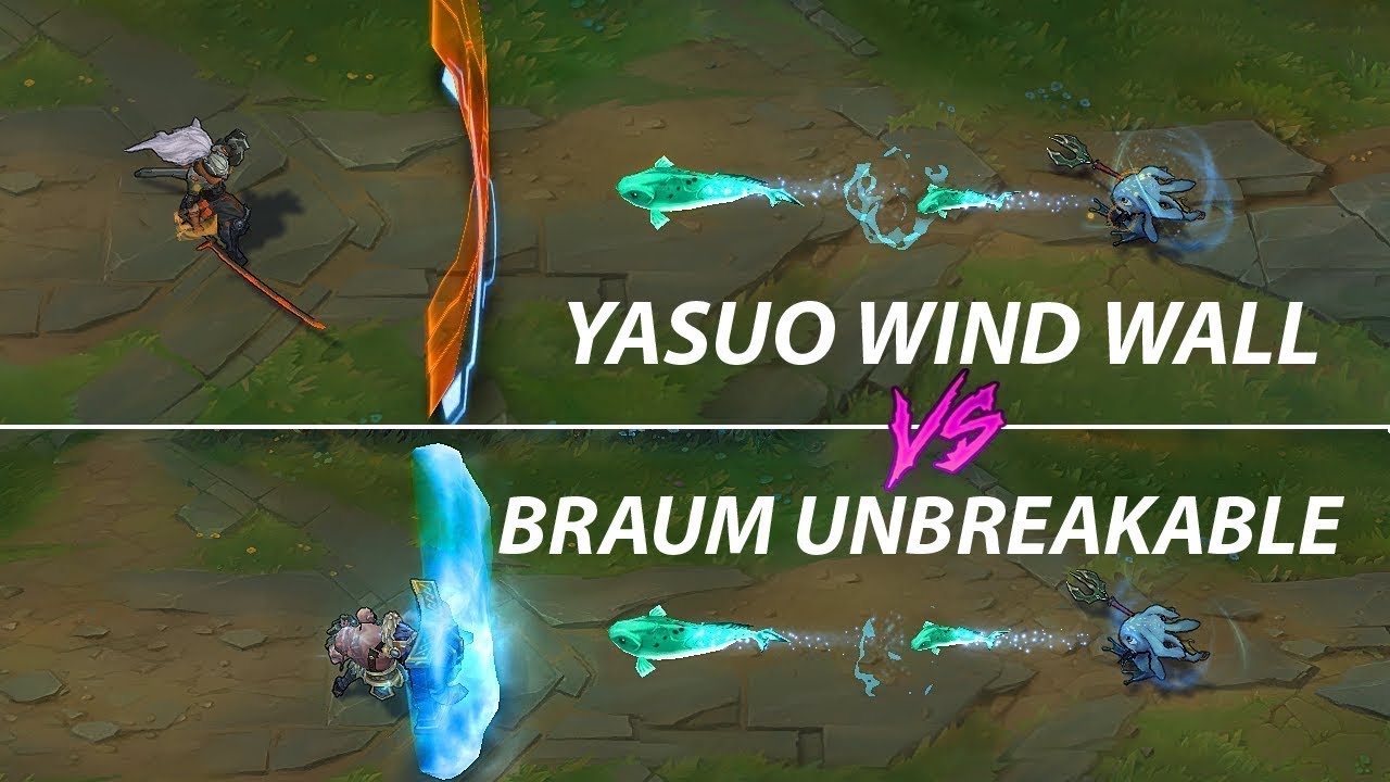 YASUO WIND WALL vs BRAUM UNBREAKABLE - League of Legends - YouTube