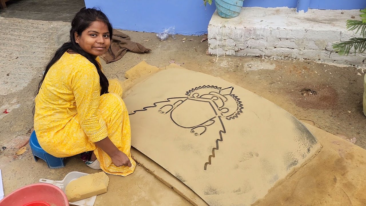 How to draw durga maa easy with Letter U and spil -How to draw durga ...