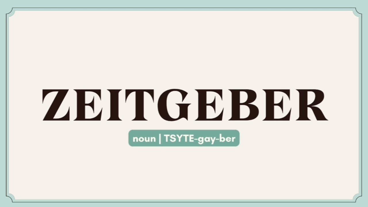 "Zeitgeber" – The Word That Shapes Your Daily Life! - YouTube