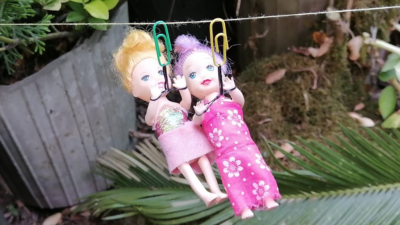 Zipline ! Lily & Lucy toddlers - Barbie - fun - adventure ! episode 15🍓 ...