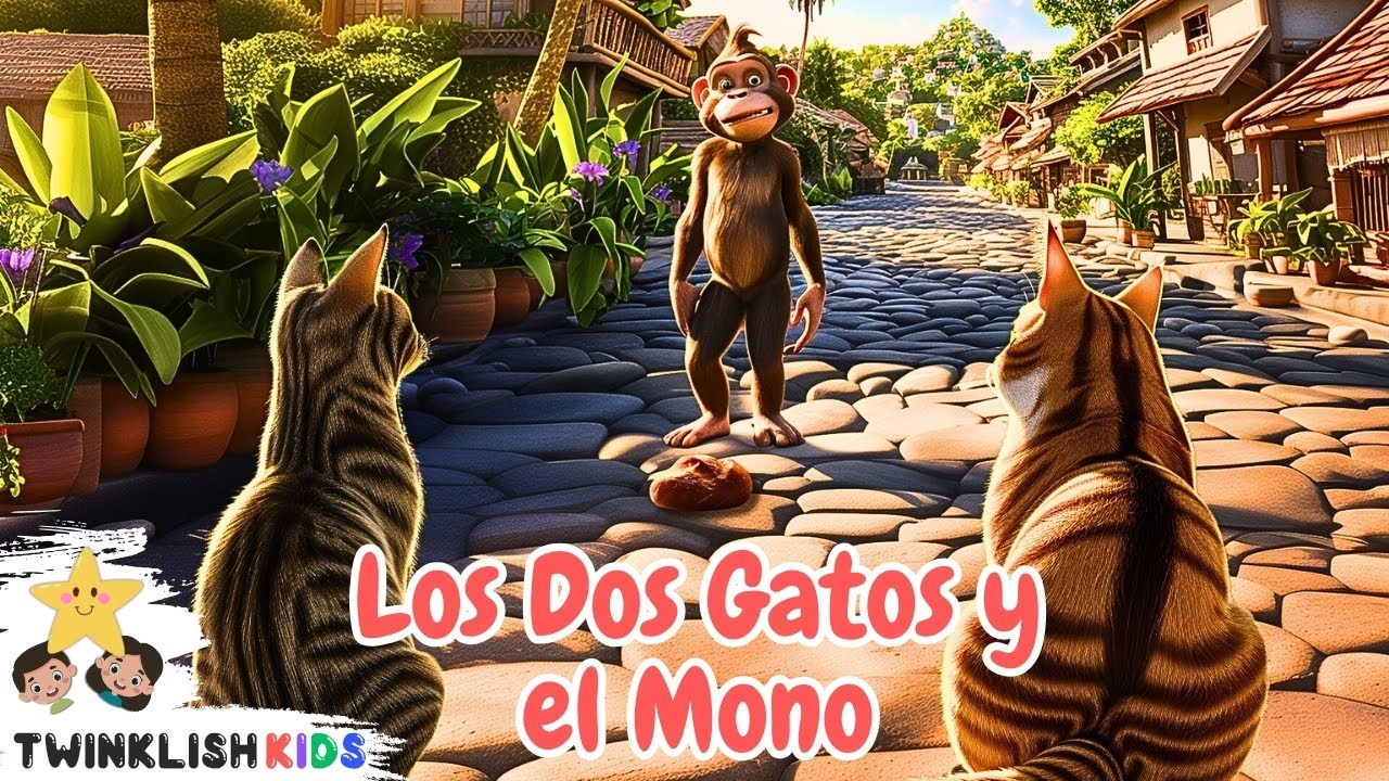 Spanish Short Stories | 🐱🐱🐒 Los Dos Gatos y el Mono - Historias de ...