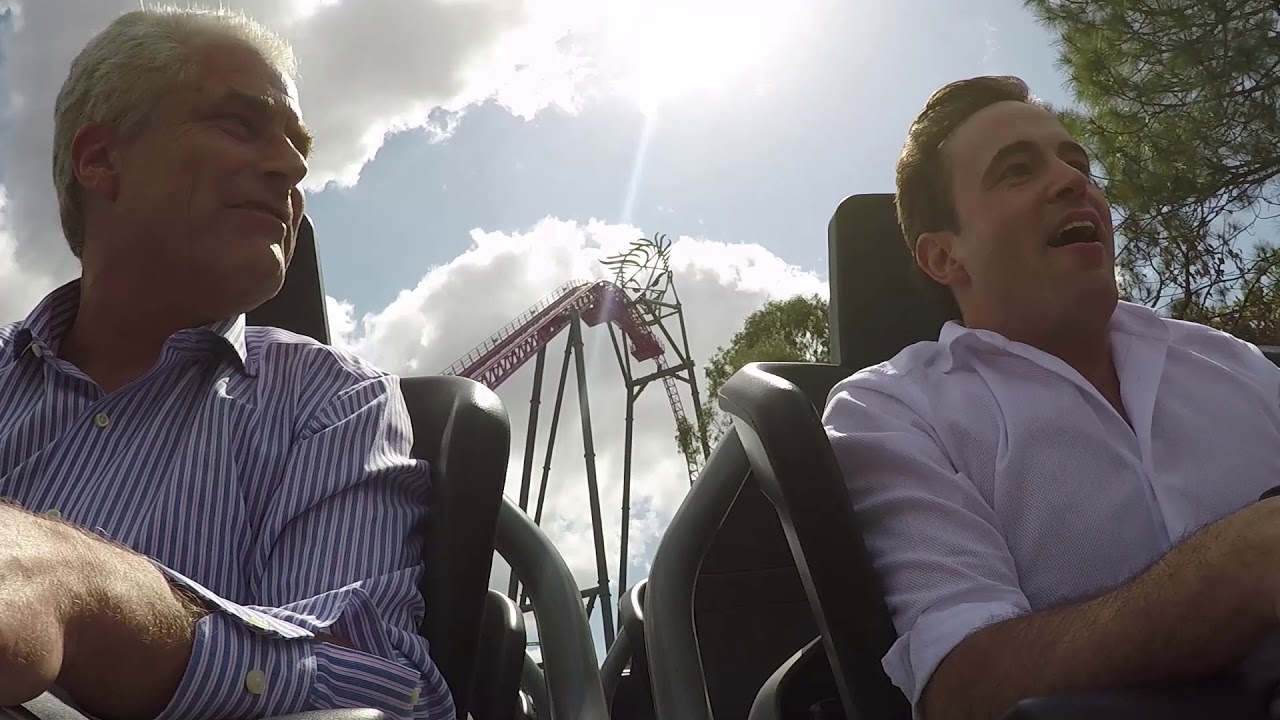 CEOs ride DC Rivals HyperCoaster - Mack Rides - Village Roadshow Theme ...