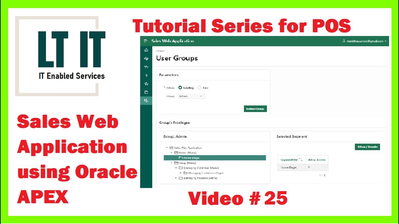 Oracle APEX Complete Project Tutorial # 25 User Groups - YouTube