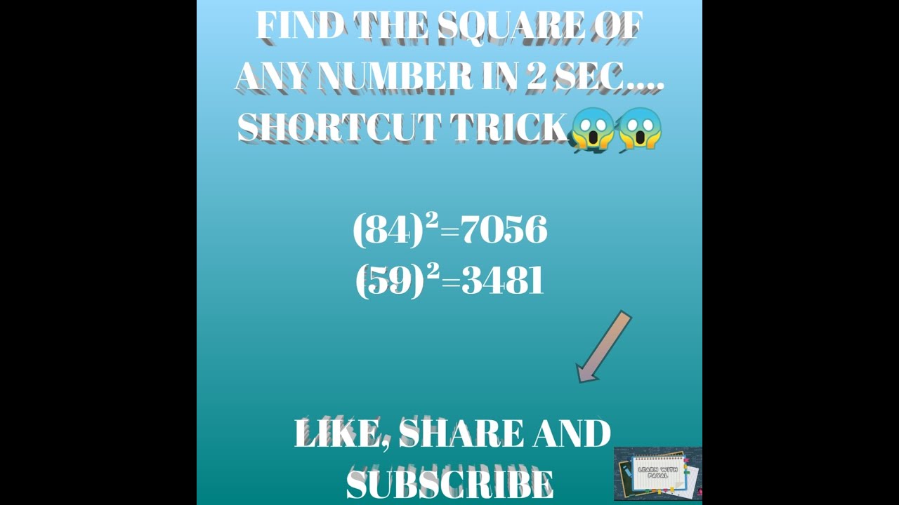 MATH TRICKS|| TO FIND SQUARE OF ANY NUMBER|| SHORTCUT TRICK 😱😱|| FOR ...