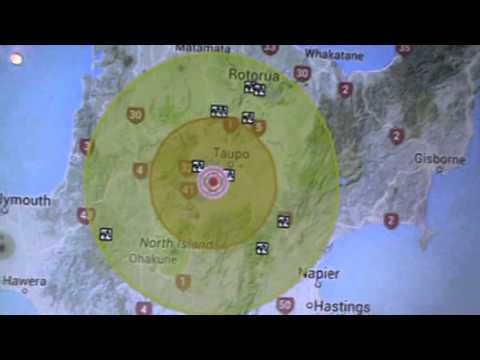 NEW ZEALAND: ACTIVE SUPER VOLCANO, N 2 PLACES LAKE TAUPO AND WHAKAMARU ...