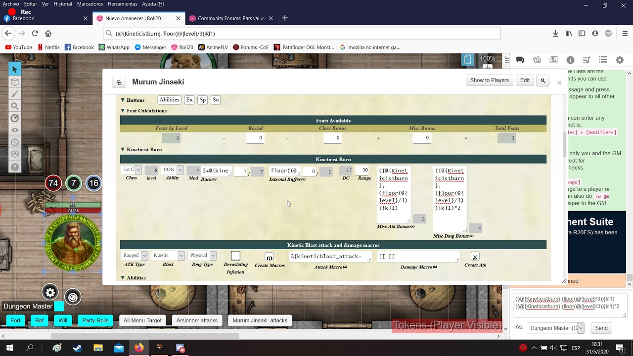 Pathfinder Community Sheet testing - YouTube
