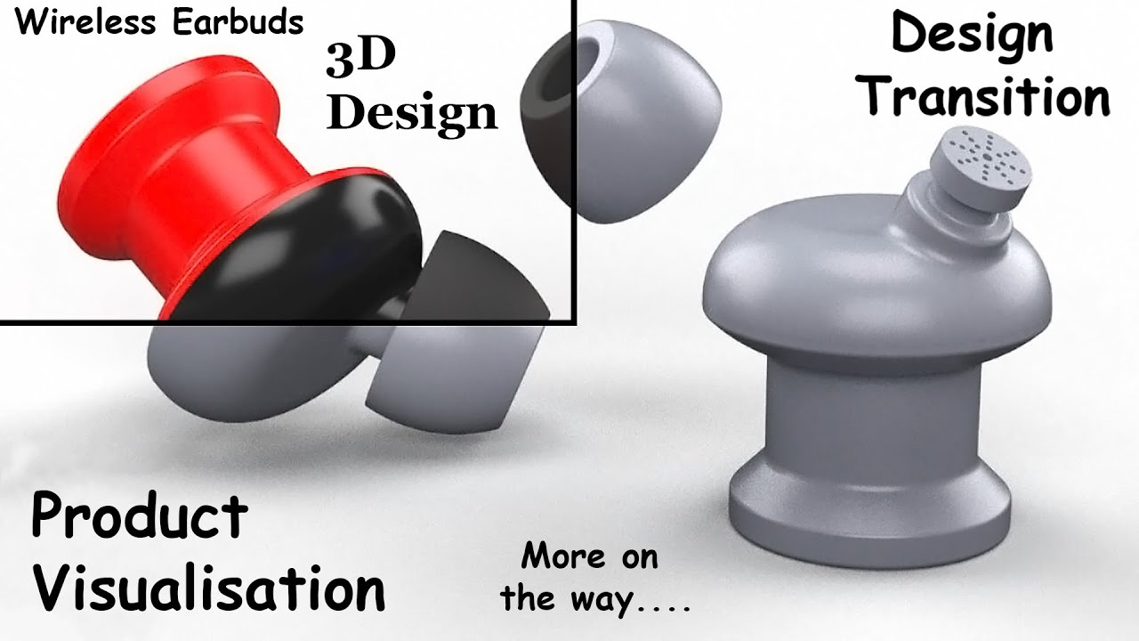 Wireless Earbuds 3D Design Smooth Transition Render - YouTube