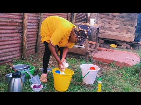 ASMR Washing Dishes//Traditional African way of washing dishes//African ...