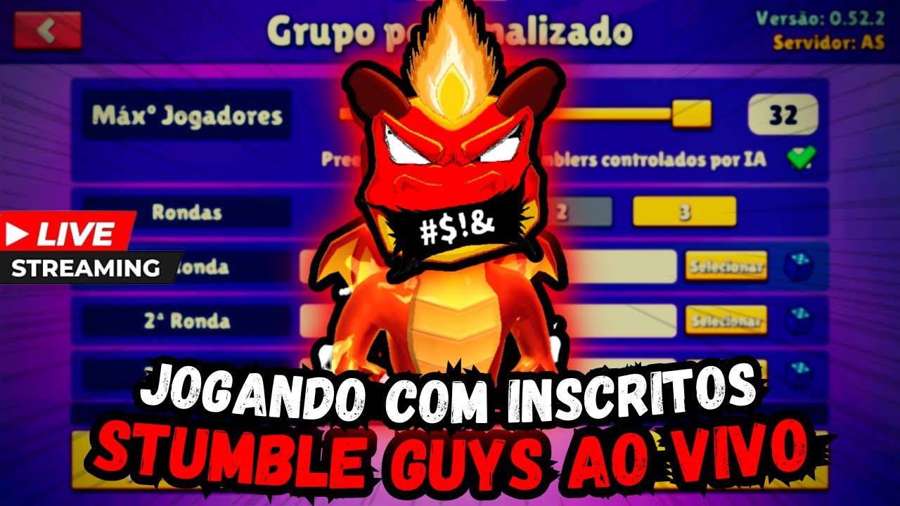 🌈 X COR 🌈 LIVE STUMBLE GUYS AO VIVO💫JOGANDO COM INSCRITOS! BLOCK DASH ...