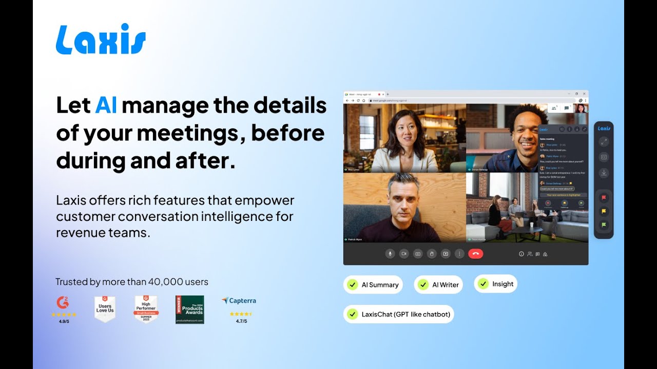 Laxis: AI Meeting Assistant for Google Meet || Google Meet Note Taking ...