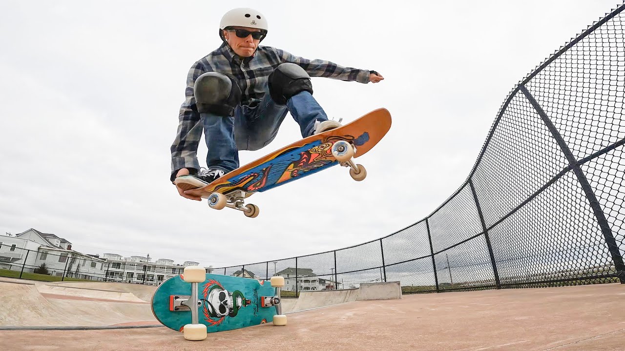 Learning to Fly Out Over a Skateboard (Blockhead Snake Handler over a ...