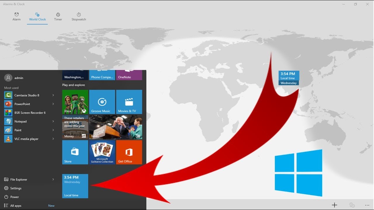 How To Add Clock In Start Menu Windows 10 - YouTube