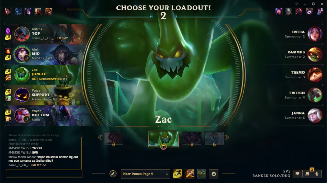 League of Legends. ZAC Jungle in Platinum. build and Ganks - YouTube