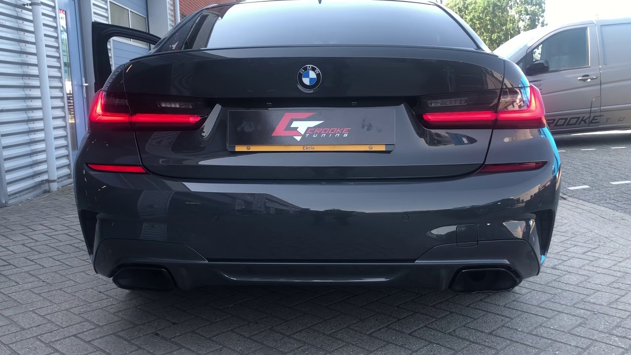 Bmw 320i 2019 g30 with Custom 340i exhaust revving - YouTube