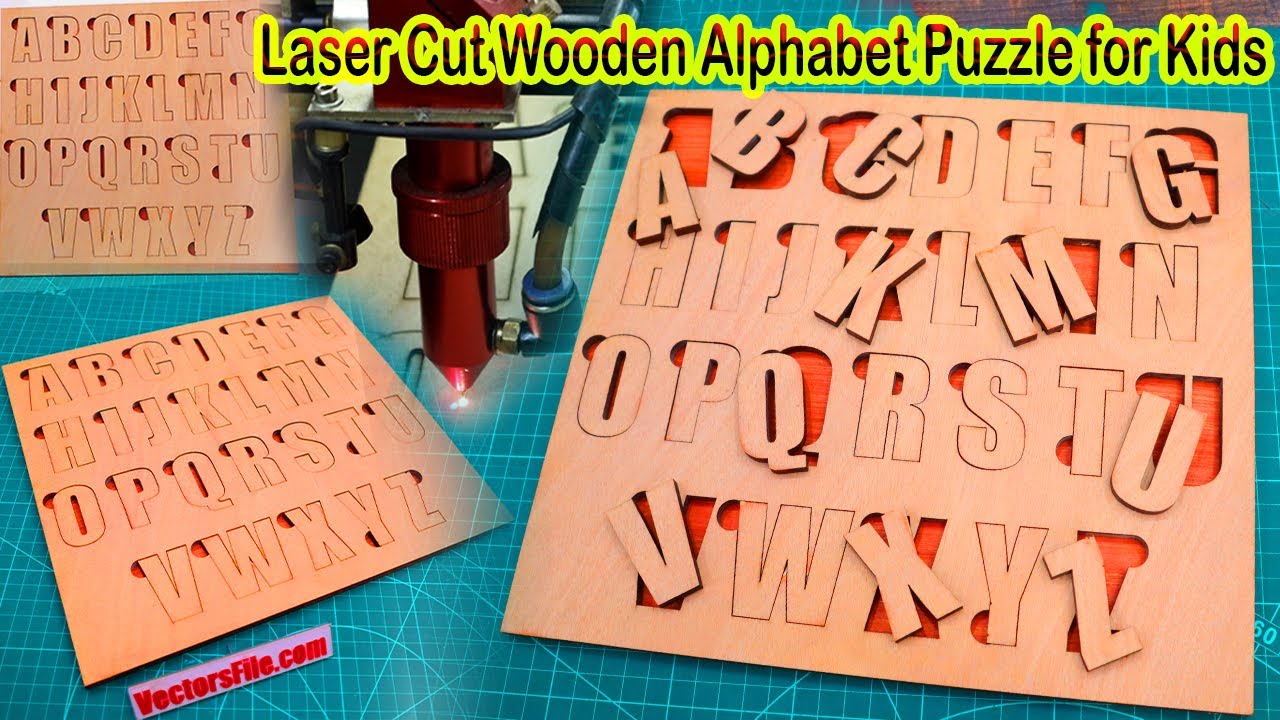 How to make Laser Cut Wooden Alphabet Puzzle Letter for Kids DIY Kids ...