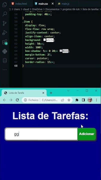 LISTA DE TAREFAS COM CSS E JS. #shorts - YouTube
