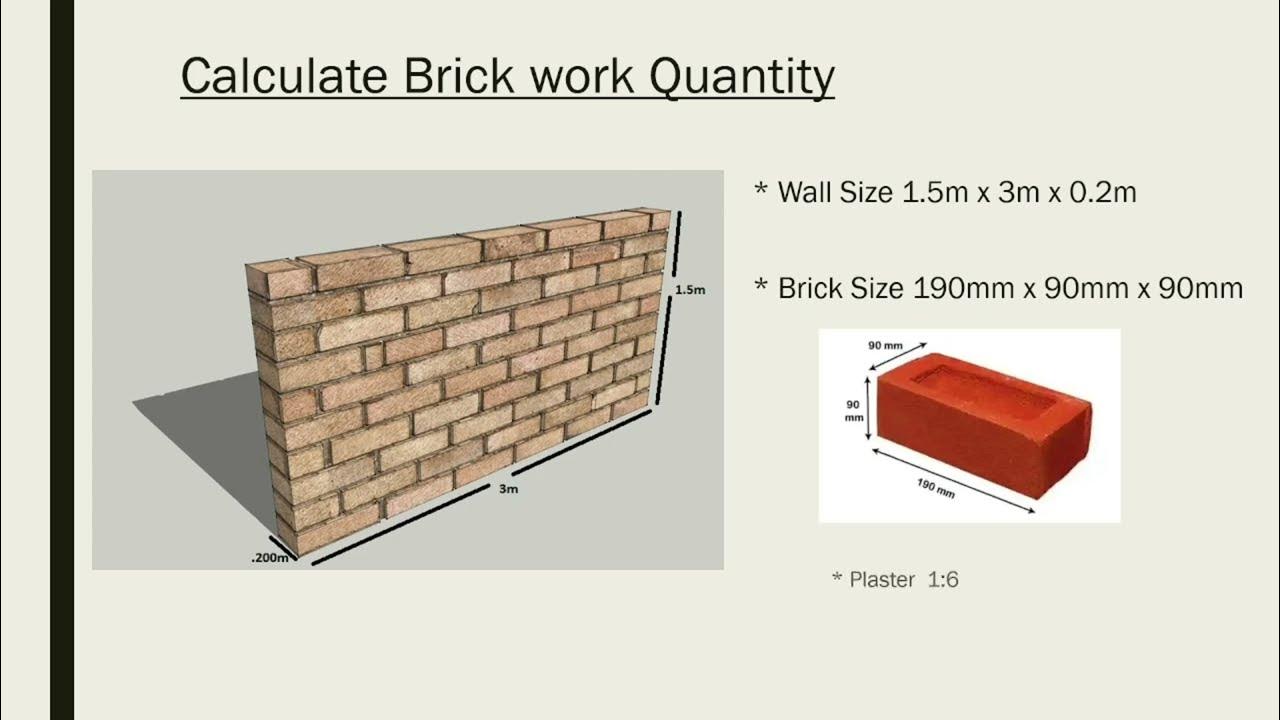 How to find Brick work Quantity | Finding out Brick sand cement ...