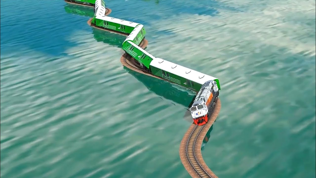 KERETA API OLENG BERJALAN DIATAS AIR | TRAIN SIMULATOR - YouTube