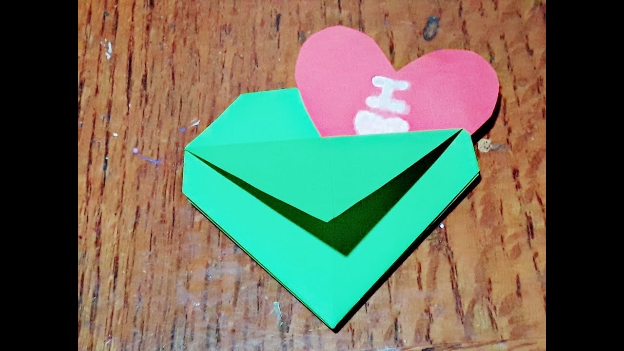 Easy heart envelope ll Paper craft ll Origami heart envelope Series #4 ...