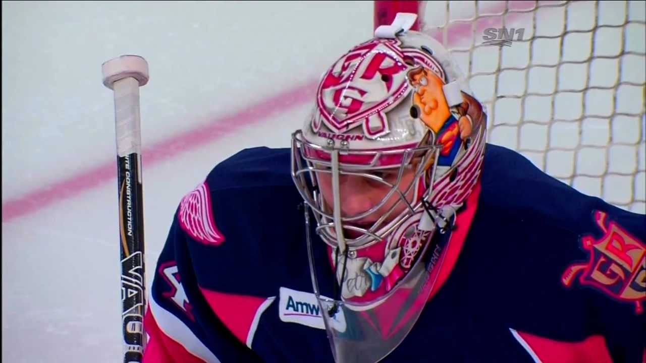 Petr Mrazek faces down Derek Meech Rapid Fire Compeition Ahl Allstar ...