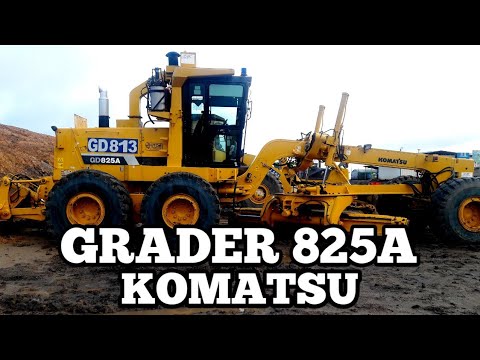 heavy equipment komatsu motor grader GD825A. coal mine - YouTube