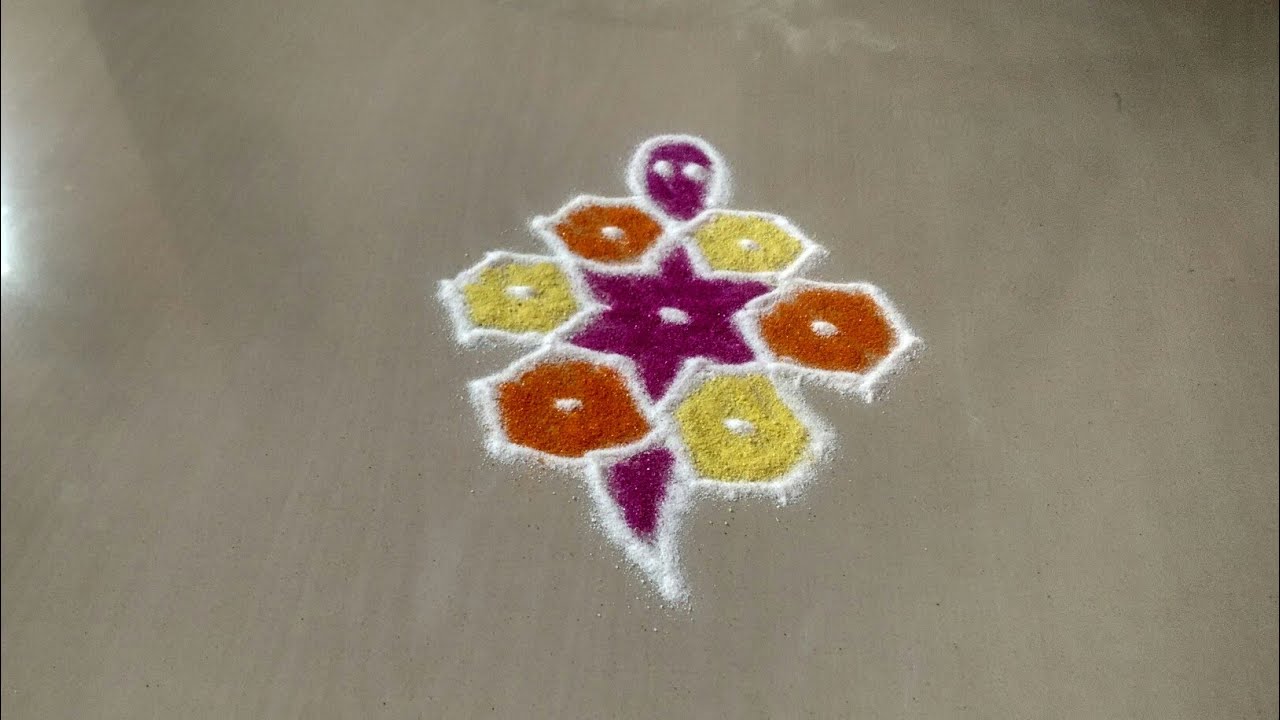 Turtle rangoli|tortoise rangoli|small rangoli|simple rangoli|7 * 4 ...