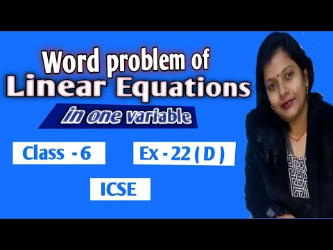 Word problem of linear equation || Detailed Solution || Class 6 || ICSE ...