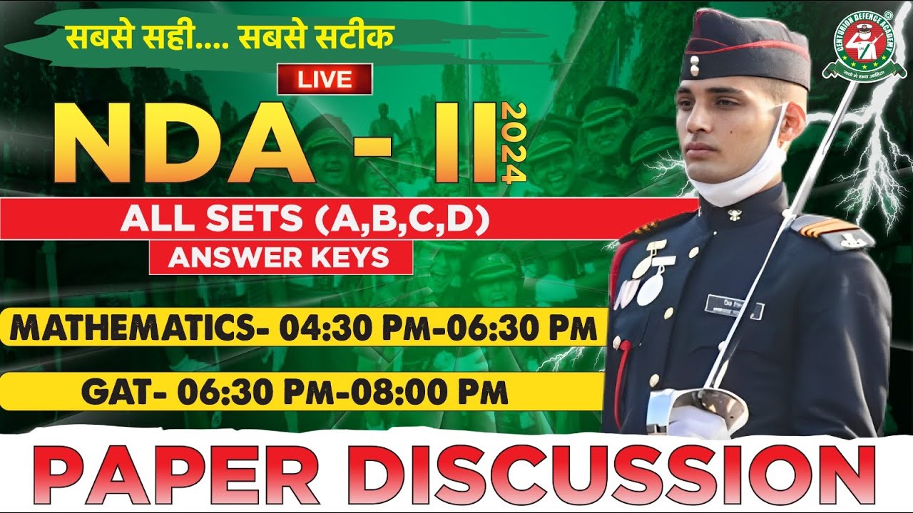 NDA 2 2024 "LIVE"🔥Paper Discussion (MATHEMATICS + GAT) for NDA ...