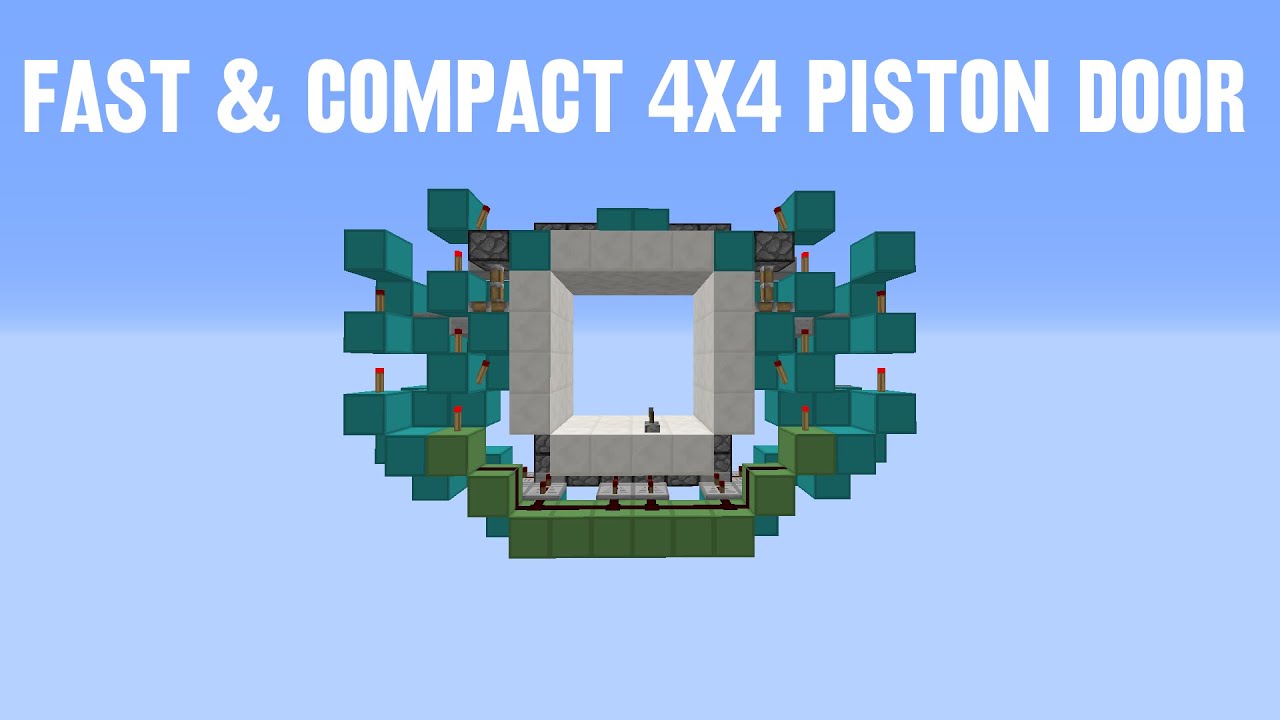 Minecraft Tutorial: Fast and Compact 4x4 Piston Door - YouTube
