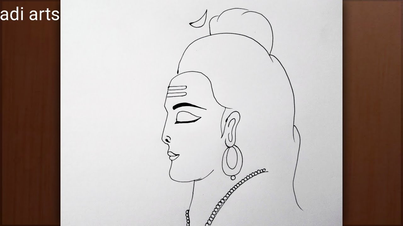 How To Draw Mahadev (Lord Shiva ) Side Face | Easy Art - YouTube